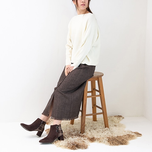 ダブルベルベットボタンショートブーツ/204-43053(M ライトグレースエード): ブーツ | ジェリービーンズ公式通販 JELLY ...