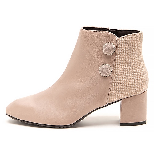 ダブルベルベットボタンショートブーツ/204-43053(M ライトグレースエード): ブーツ | ジェリービーンズ公式通販 JELLY ...